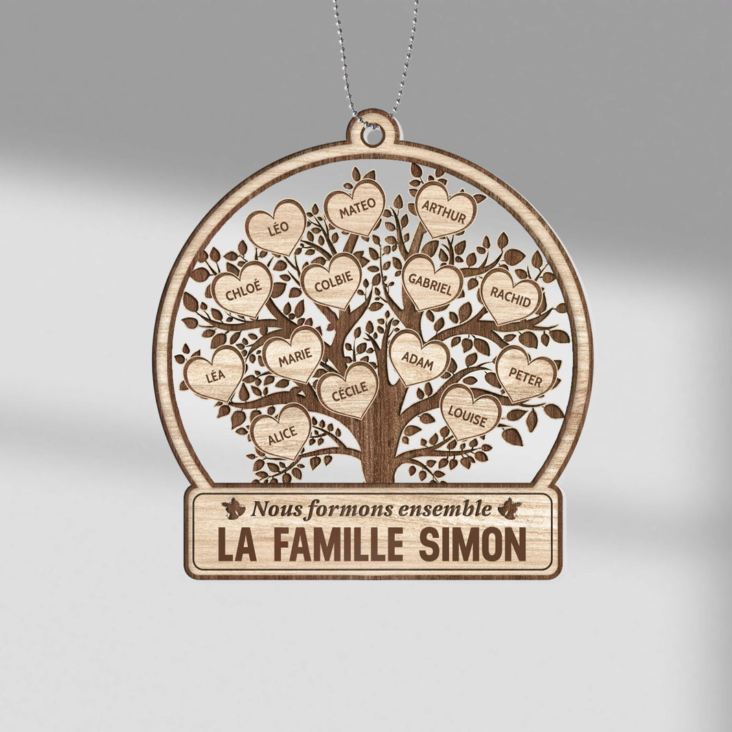 Nous Formons La Famille Simon Ensemble - Cadeau Personnalisé | Ornemen ...