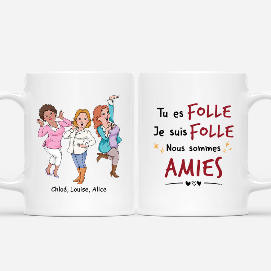Tu Es Folle, Je Suis Folle - Cadeau Personnalisé | Mug Pour Meilleure ...