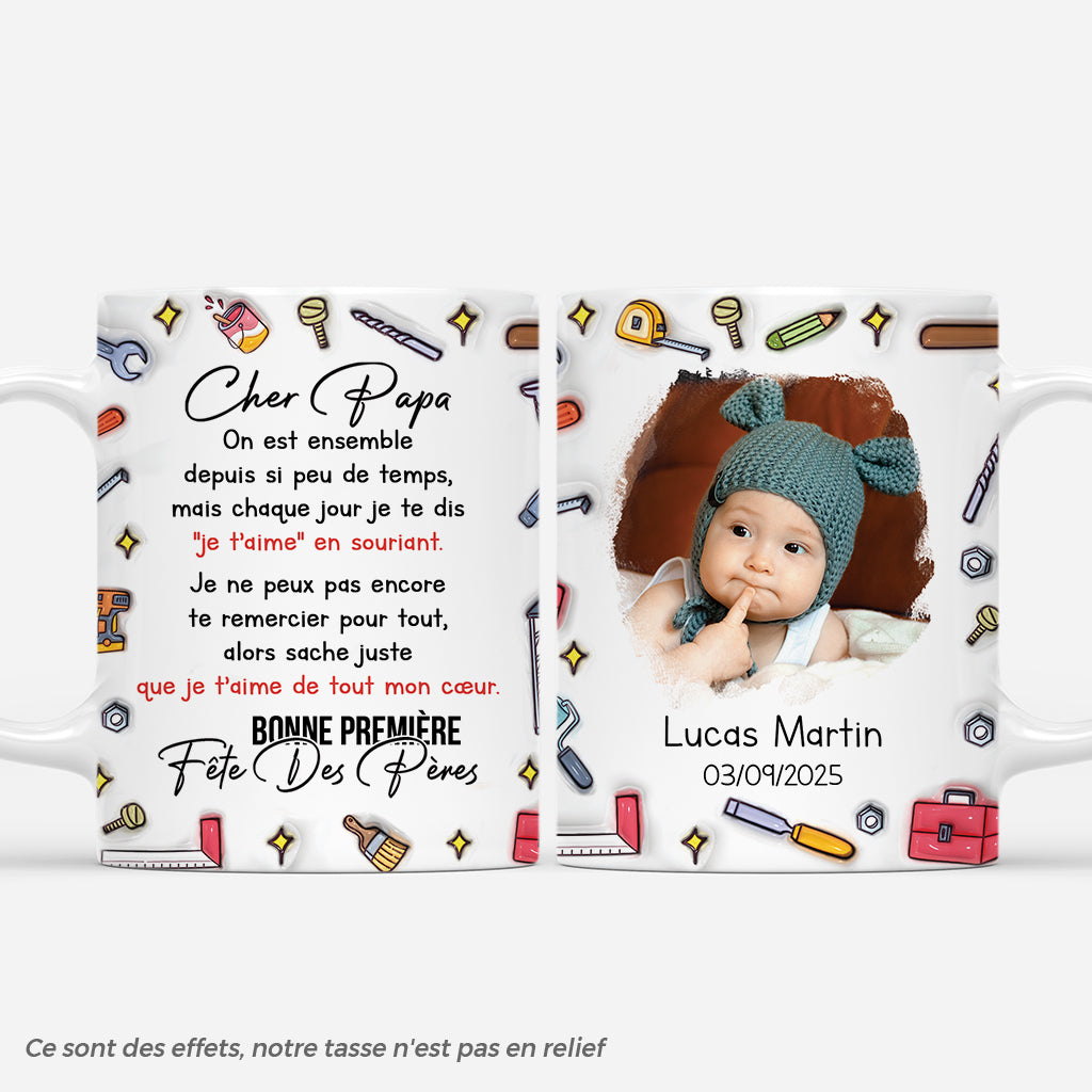 Cher Papa Bricoleur 3D - Mug Personnalisé Papa Avec Photo - Vive La Mode