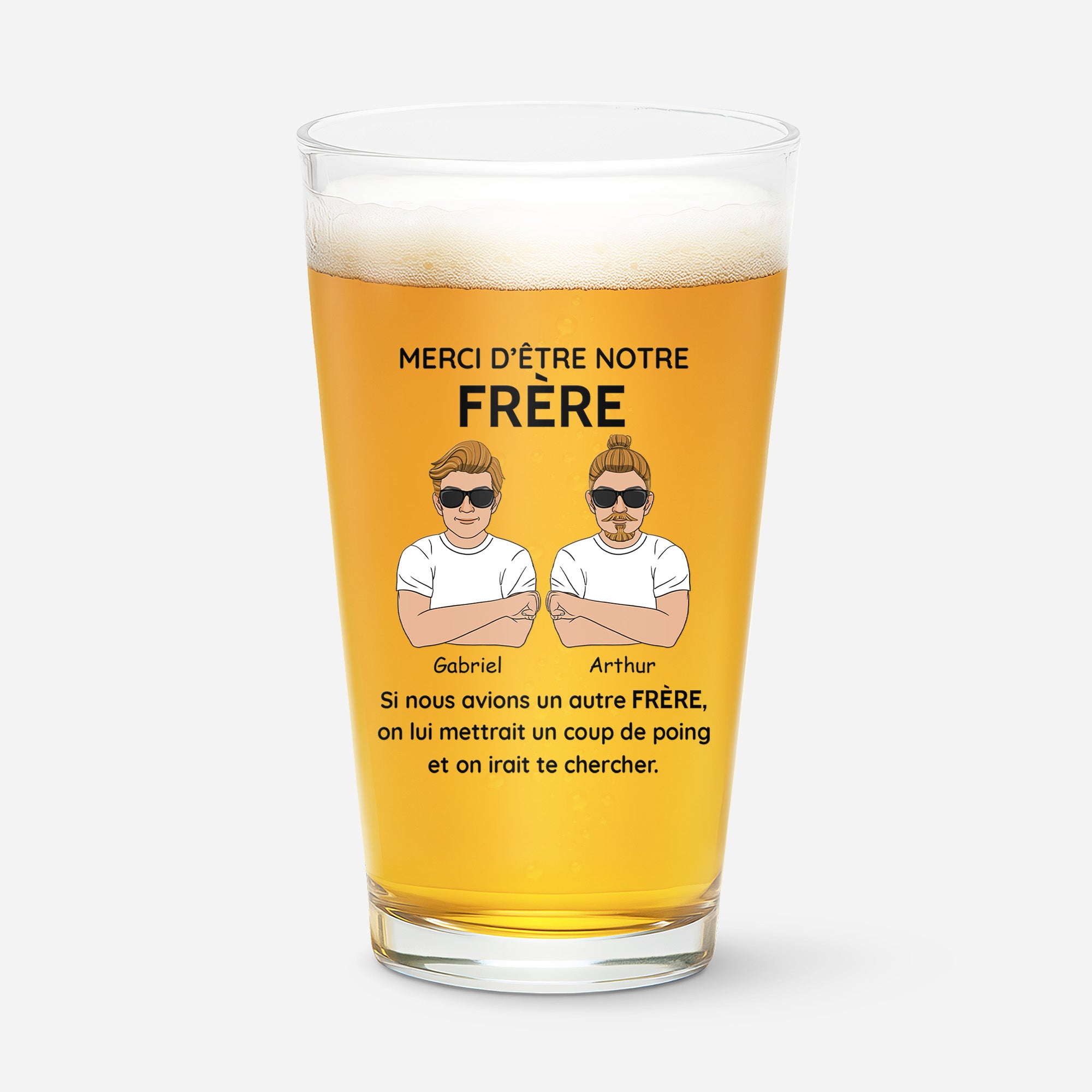 Merci d’Être Mon Frère - Verre À Bière Personnalisé Pour Homme - Vive ...