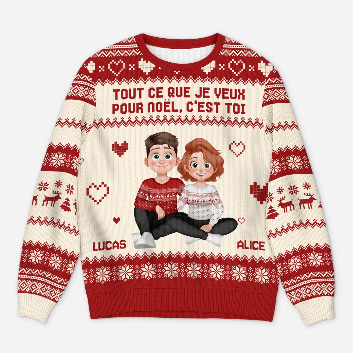 Tout Ce Que Je Veux Pour Noël C'est Toi - Pull Moche Personnalisé Coup ...