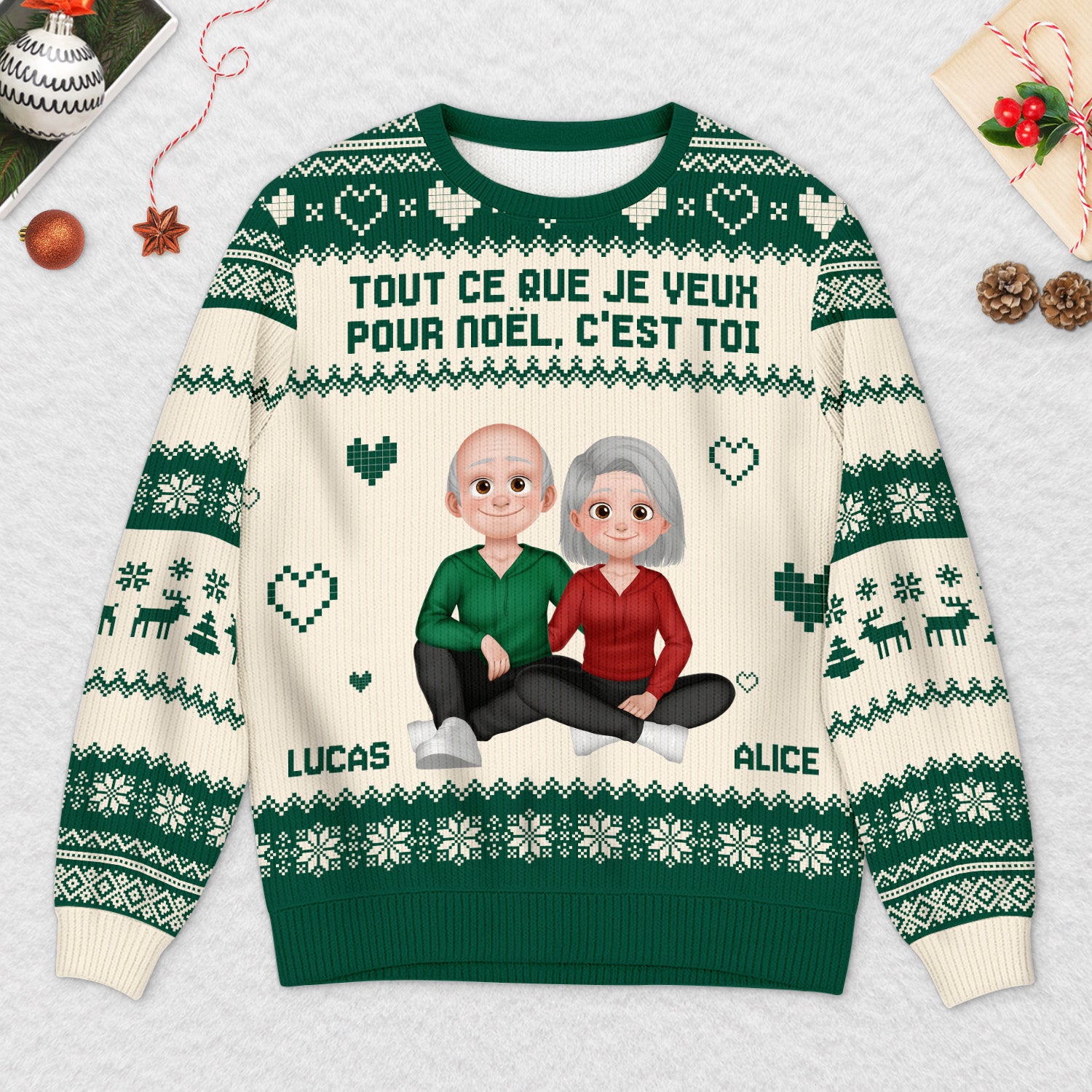 Tout Ce Que Je Veux Pour Noël C'est Toi - Pull Moche Personnalisé Coup ...
