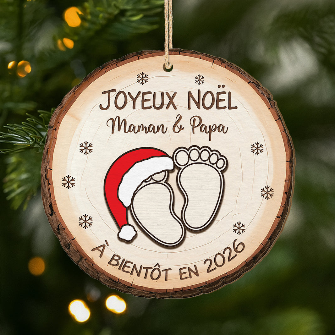 Joyeux Noël Futur Papa Future Maman - Ornement De Noël En Bois À 1 Cou ...