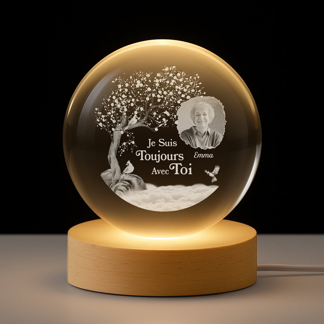 Toujours Avec Toi - Veilleuse Boule De Cristal Personnalisée Avec Phot ...